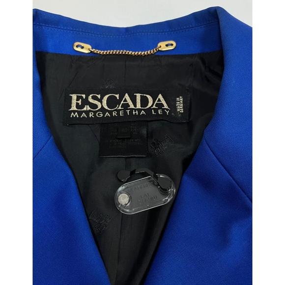 Escada | Jackets & Coats | Vtg Escada Blue Wool Blend Blazer Size 4 ...